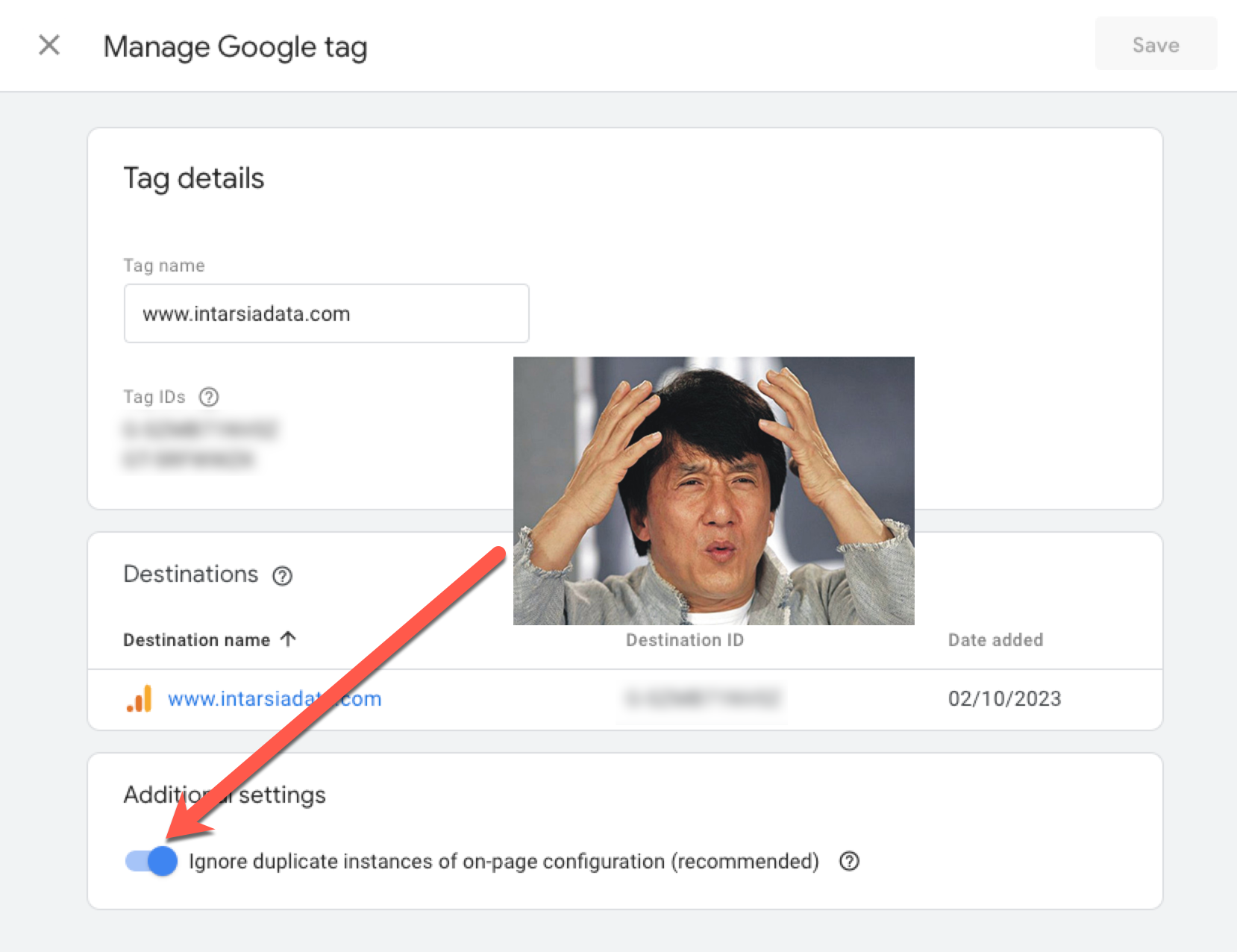 The Ga4 Ignore Duplicate Instances Of On Page Configuration Setting